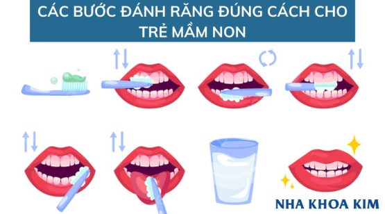 Các bước đánh răng của trẻ mầm non chi tiết từ A - Z