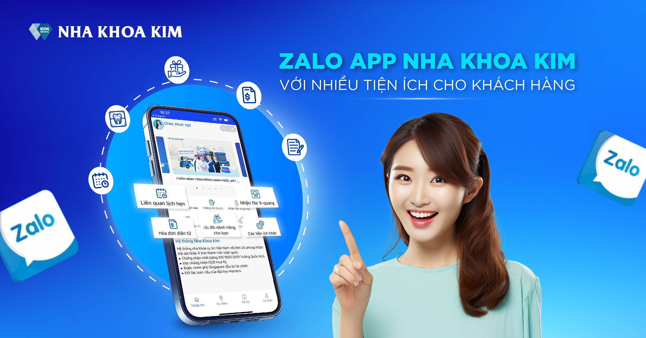 Chính thức ra mắt Zalo App Nha Khoa Kim với nhiều tiện ích cho khách hàng - Nha Khoa KIM - Hệ ...