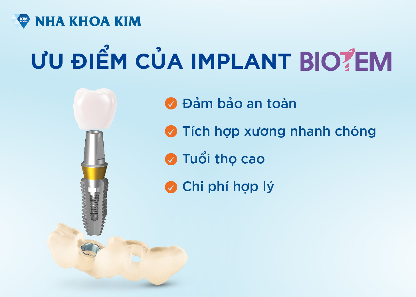 Lý do để trụ Implant Biotem Hàn Quốc được nhiều khách hàng lựa chọn?